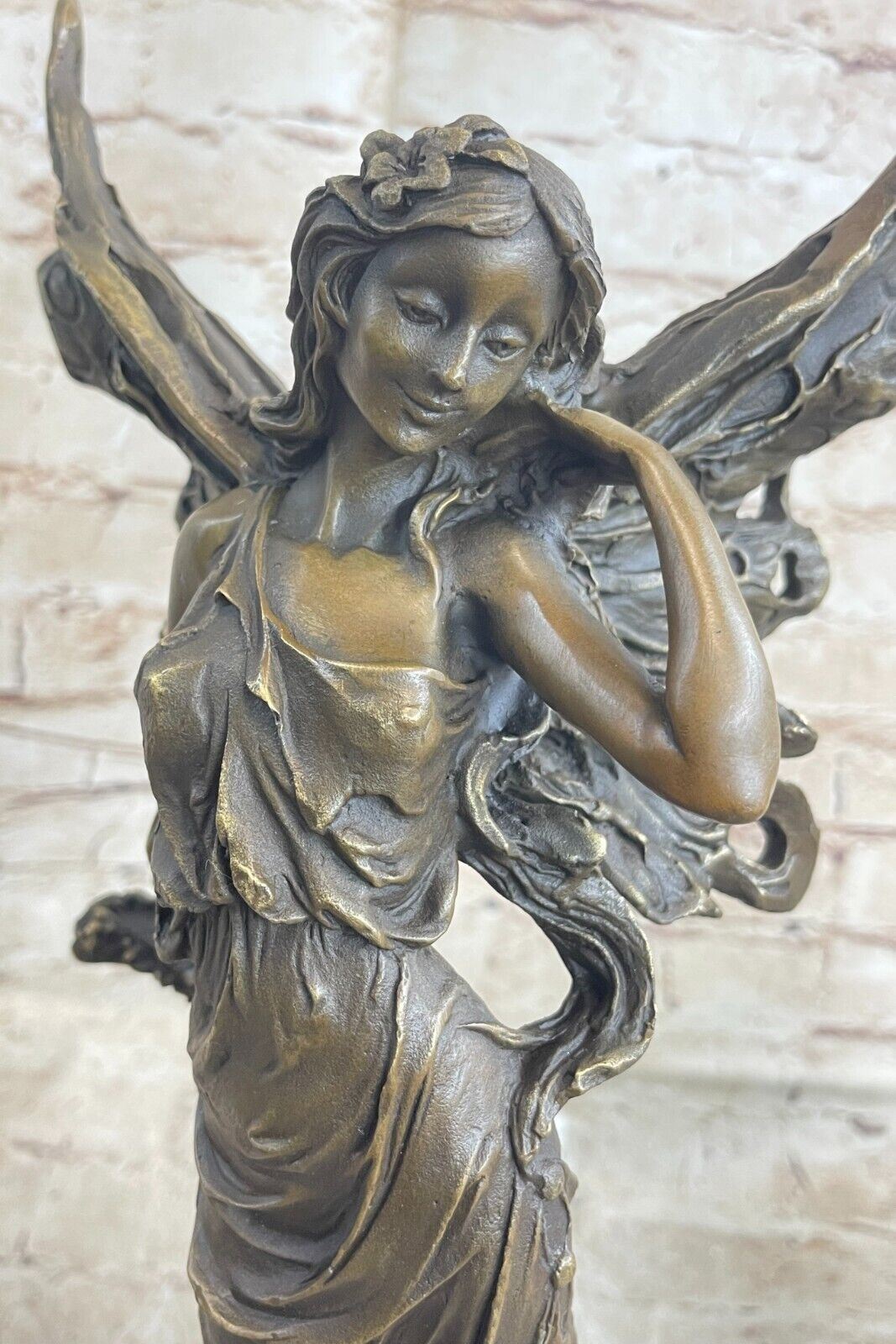 Butterfly Angel Nymph Fairy Fantasy Art Deco Elegant Bronze Marble ...
