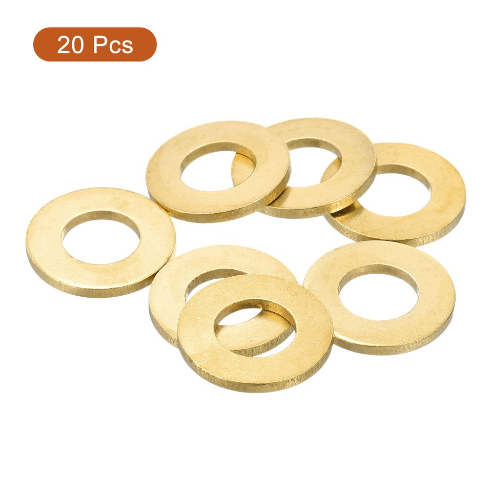 M14 Flat Washer, 20 Pcs Brass Ring Washers 28mm OD 2.5mm T Sealing ...