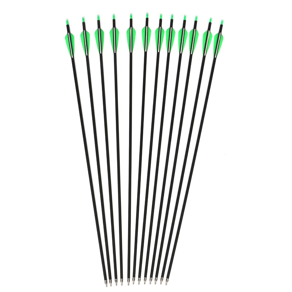 12 Pack 30 inch Carbon Arrows SP500 Archery Hunting For Compound ...