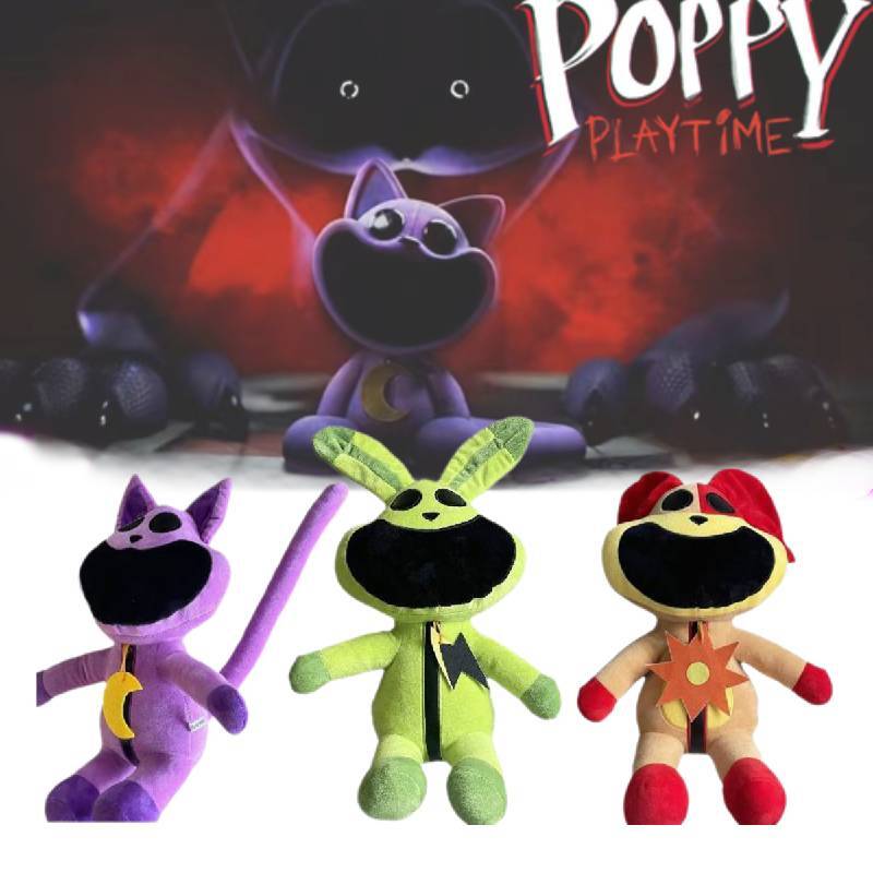 Cute Smiling Critters Purple Cat Monster Yellow Dog Green Bunny ...