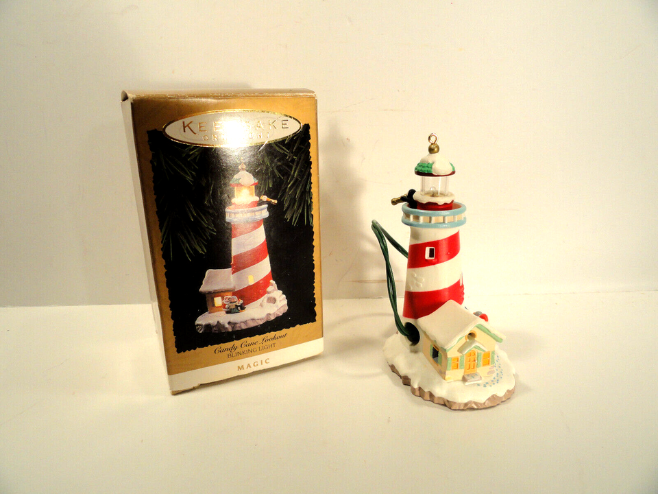 Hallmark Keepsake Magic Candy Cane Lookout Lighthouse Ornament | eBay
