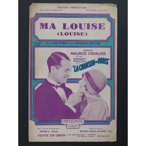 La Mia Louise Maurice Chevalier Canzone 1929 | eBay