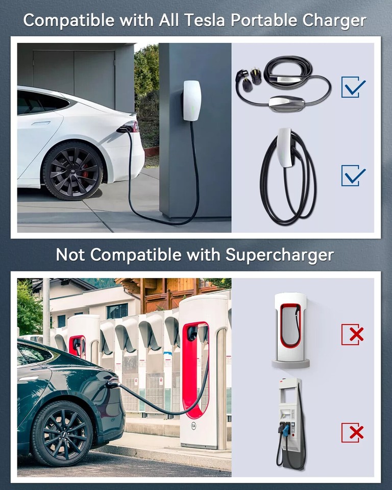 6.7M/22ft 48A 11KW Tesla Charing Extension Cord EV Car For Tesla Model ...