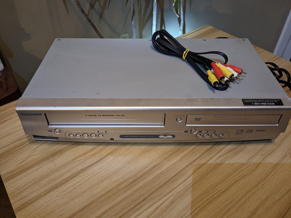 Sylvania VCR VHS/DVD & CD Player Combo With AV Cable DVC841G Tested ...