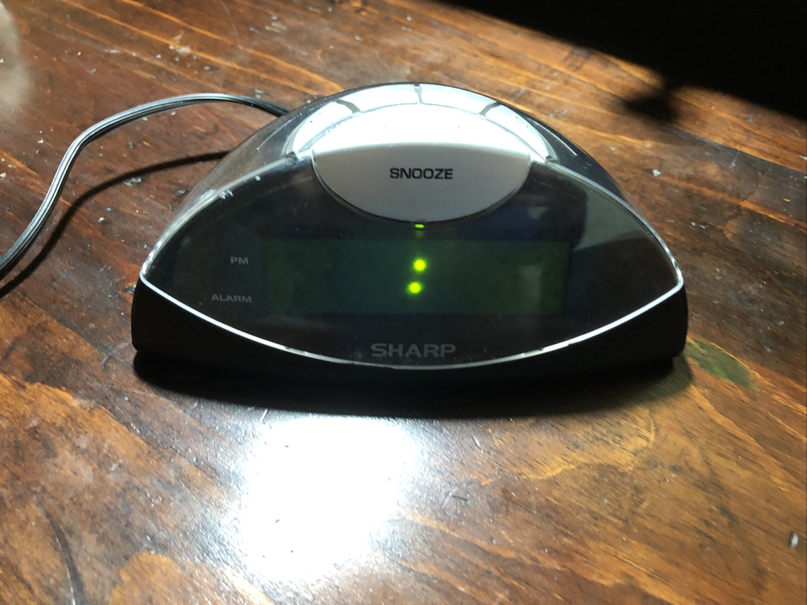 Sharp SPC-019 Green Bright LCD Display Clock Snooze Alarm 9V Battery ...