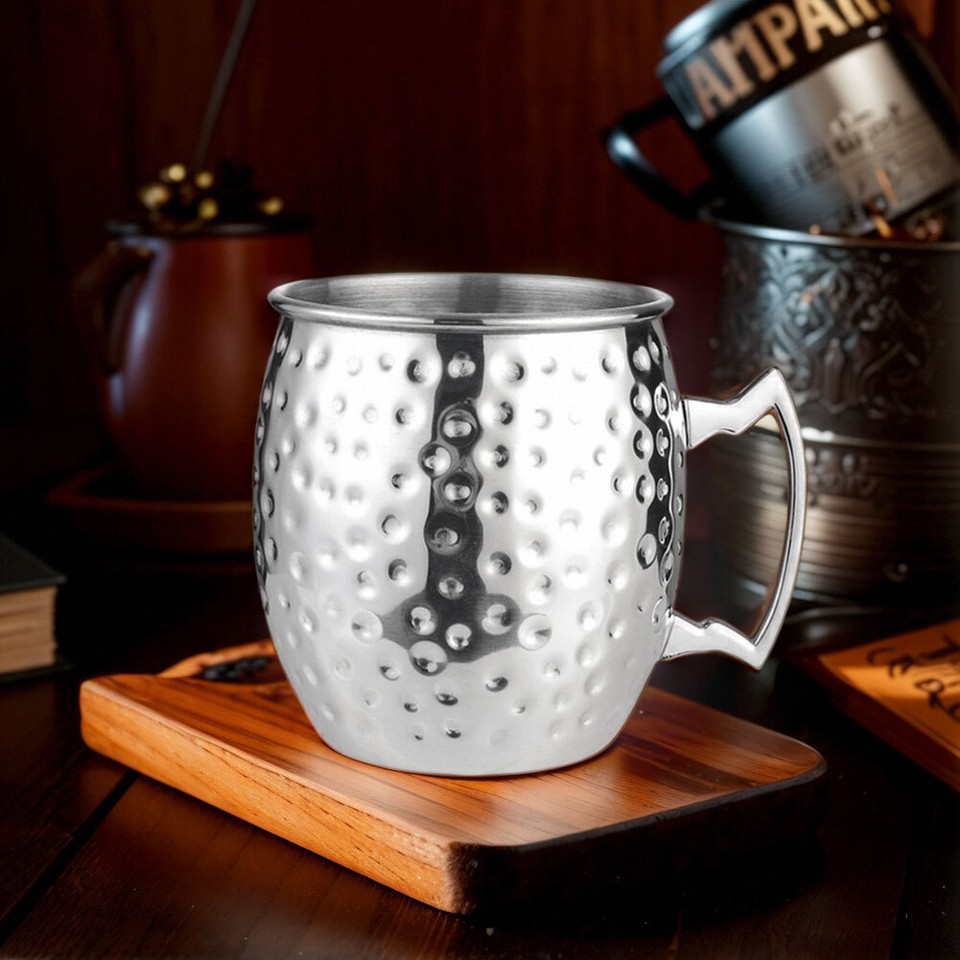 Moscow Mule Mug Stainless Steel Beer Cup Cocktail Mug Coffee Cup ...