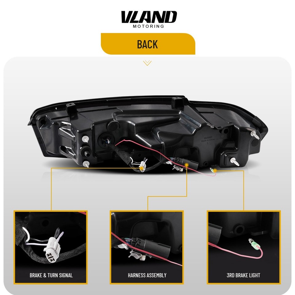 VLAND FULL LED Tail Lights For 2019-2024 Chevy Camaro W/ Sequentia + Animation | eBay