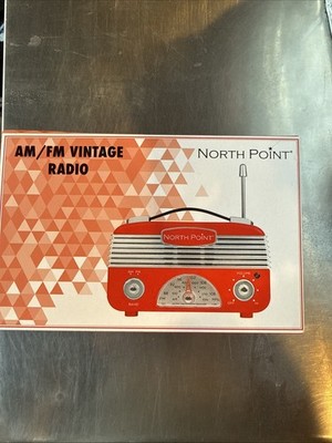 North Point Vintage Style AM FM Radio Portable Battery Operated Retro ...