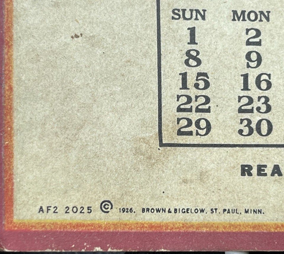 1927 Brown & Bigelow CALENDAR Advertising MILWAUKEE DAIRY SUPPLY Farm ...