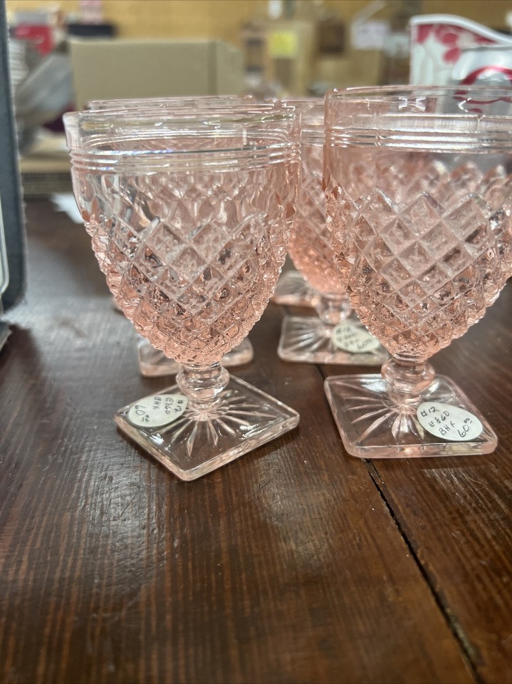 depression glass lot of 6 miss america wine goblets 3 3/4'' great color ...