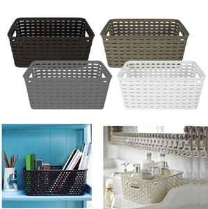Handy Storage Basket Plastic Crate School Office Kitchen Pharmacy Tidy ...