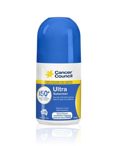 Cancer Council Ultra Sunscreen SPF 50+ Roll On 75ml - UVA and UVB ...