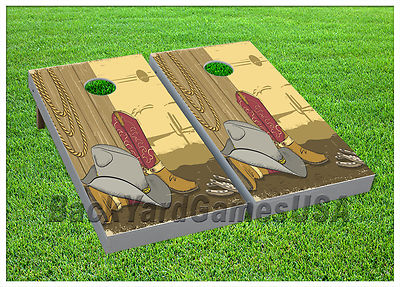 VINYL WRAPS Cornhole Boards DECAL Western Drawing Bag Toss Game ...