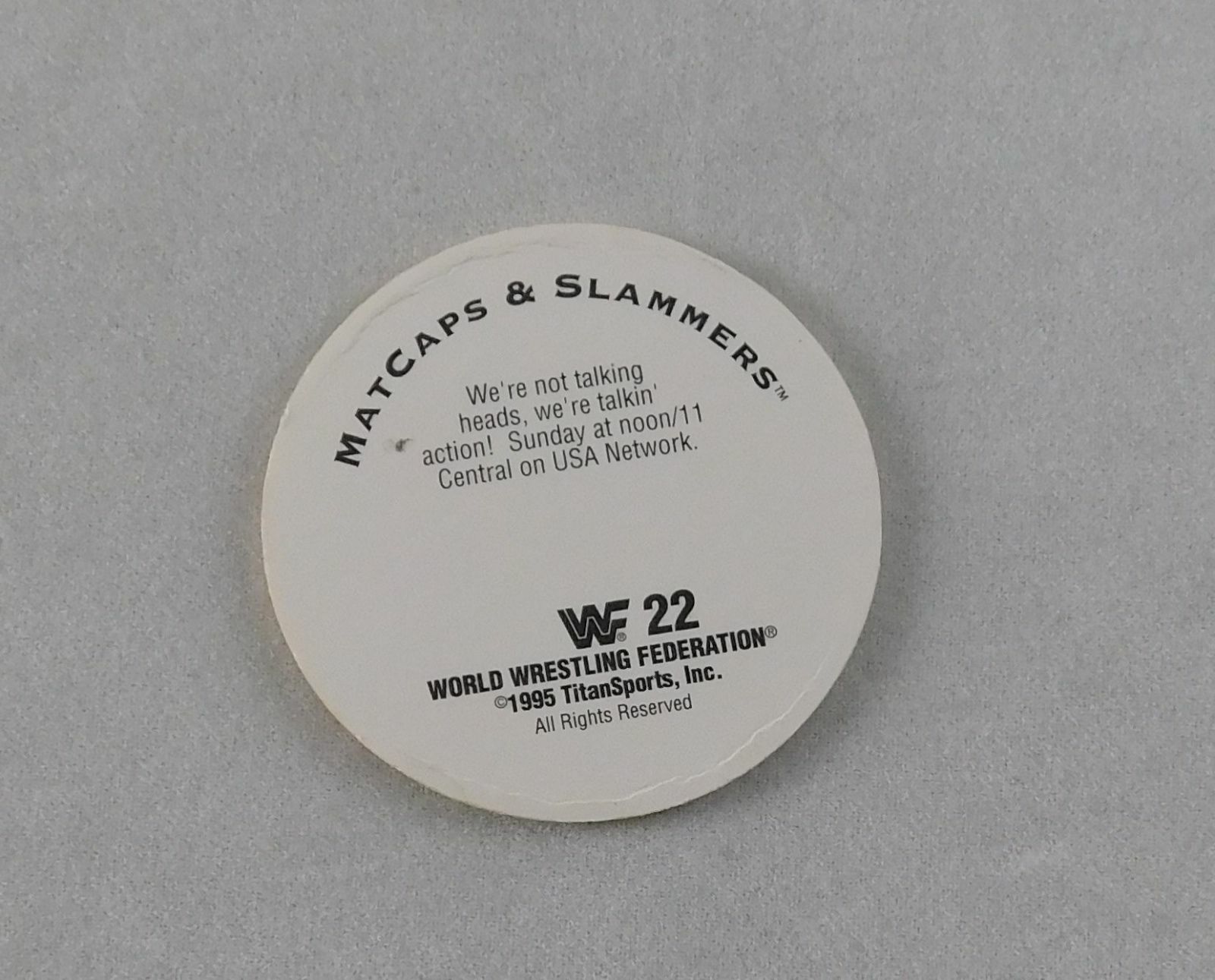 1995 WWE/WWF TITAN SPORTS "ACTION ZONE" WRESTLING POG/MILKCAP/MATCAP ...