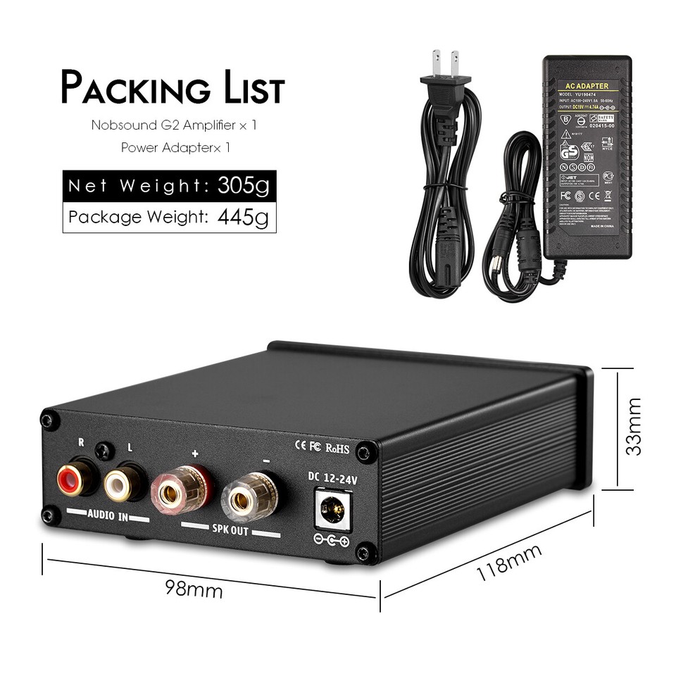 Mini Mono Channel Subwoofer Full-Frequency Power Amplifier Home Audio ...