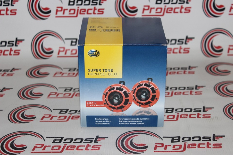 Hella Red Twin Supertone Horn Kit High / Low Tone Boxed 12V 118dB ...