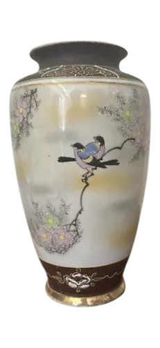 Antique Oriental Japanese Handpainted Satsuma Vase - Stamp To Base 25cm ...
