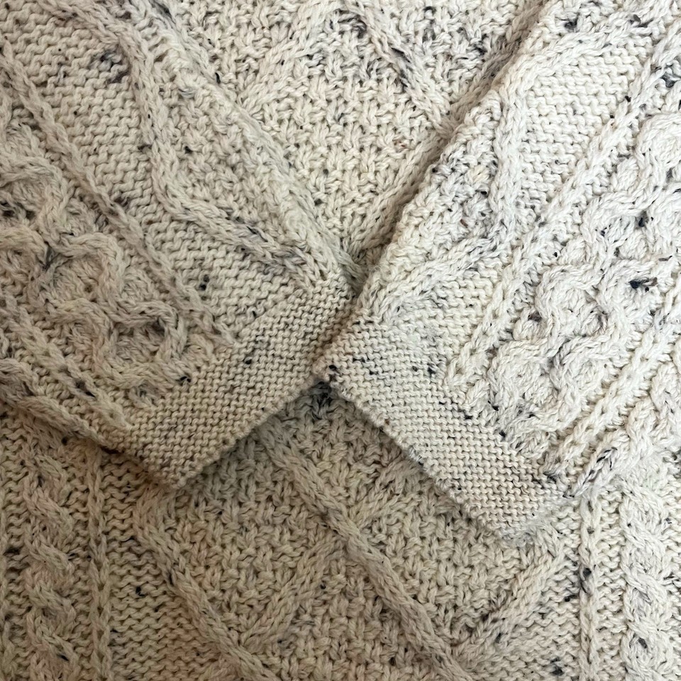 Oak Tree Original Vintage Cable Knit Chunky Fisherman Wool Sweater ...