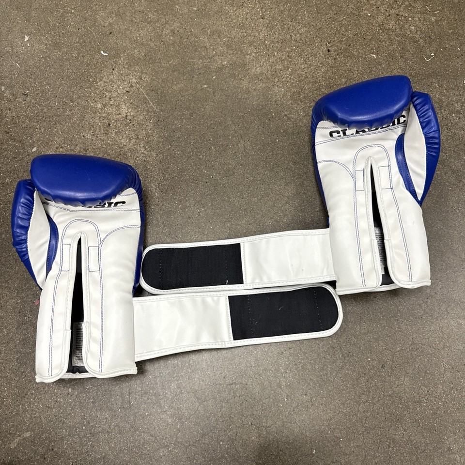 Title Boxing Hook & Loop Genuine Boxing Gloves Blue White 14 Oz Classic ...
