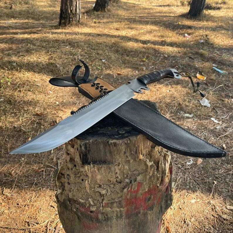 Custom Handmade Carbon Steel Blade Survival Machete Knife| Hunting ...