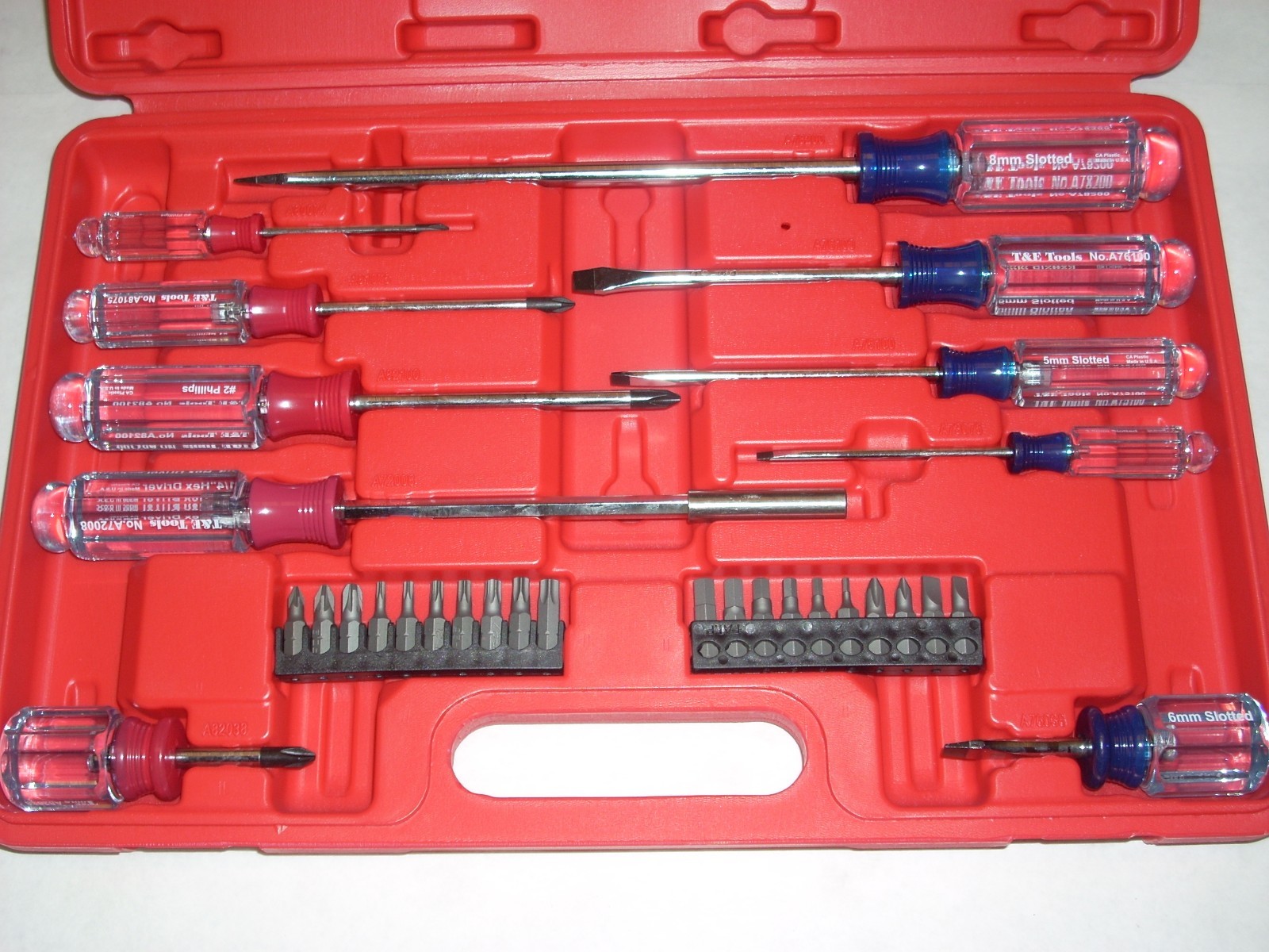 T&E Tools A78030 30 pc Acetate Screwdriver & Driver Bit Set Phillips ...
