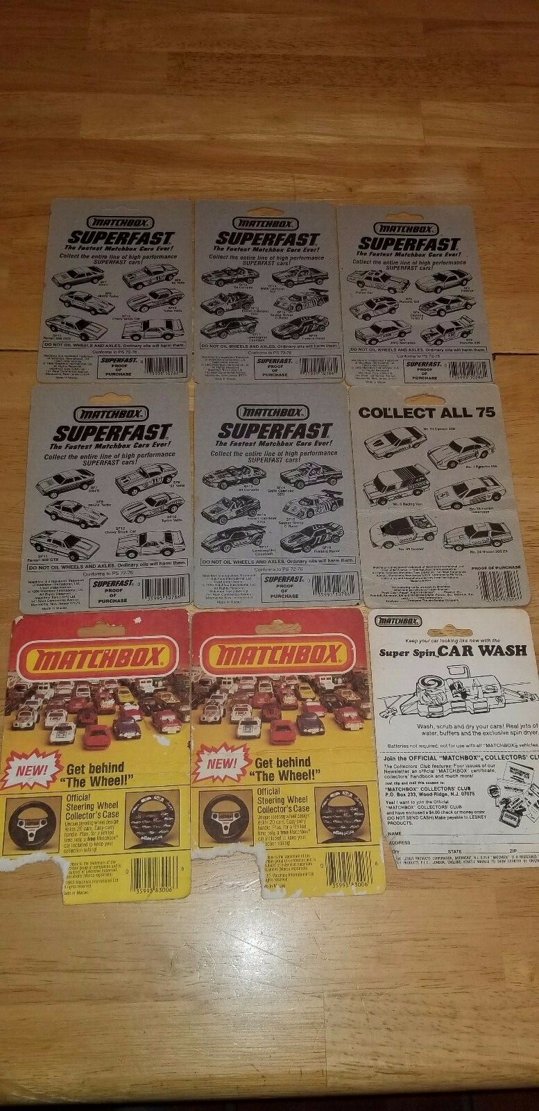 9 Vintage Matchbox Blister Pack Cards | eBay