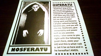 NOSFERATU VAMPIRE PRAYER CARDS - LOT OF 2 !!! King of vampires undead ...