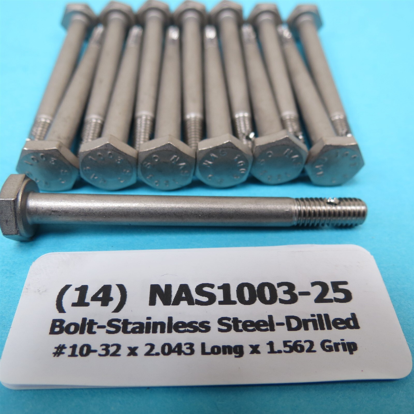 (14) NAS1003-25 Stainless Superalloy A286 Bolts 10-32 x 1.562 Grip x 2. ...