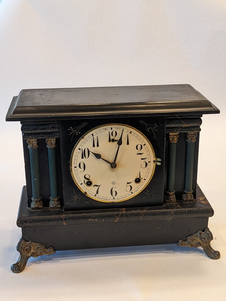 Gilbert Wooden Mantle Clock 2281 Hannibal 4 Pillars 1920 | eBay