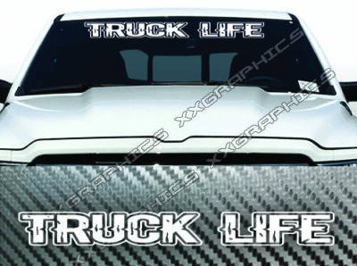 Truck Life Windshield Banner Decal Sticker Fits Sierra Silverado Ram ...