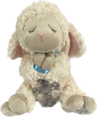 GANZ Serenity Lamb Praying Blue Ribbon Cross Plush 10" Stuffed Animal ...