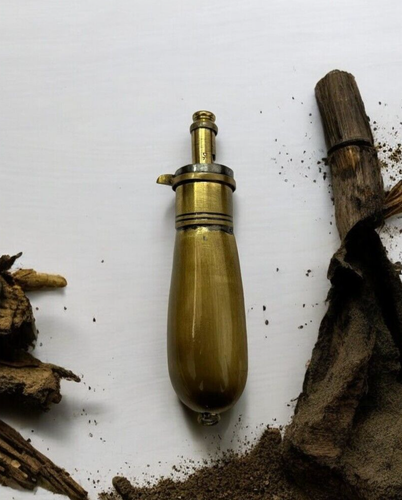 Victorian Style Big Miniature Brass Gun Powder Bottle/ Flask | eBay