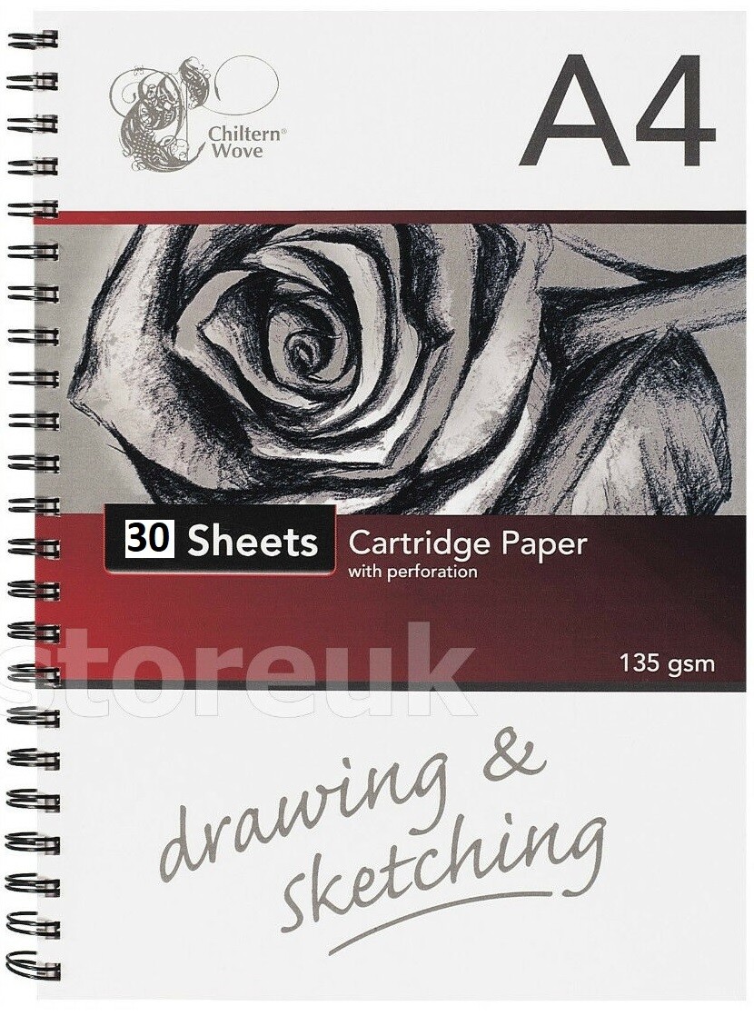 A4 DRAWING SKETCHING SKETCH WHITE PAPER 40 SHEETS 135GSM CARTRIDGE ...