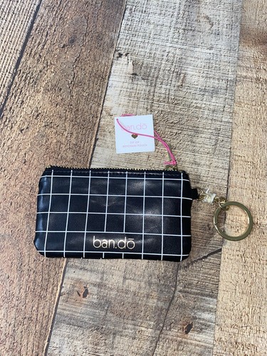 Ban.do Bando Zip Zip Keychain Pouch Black with White Lines NEW | eBay
