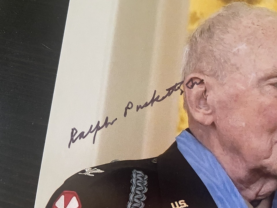 RALPH PUCKETT signed 8x10 PHOTO KOREAN WAR MEDAL OF HONOR Army Ranger ...