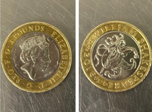 2 pounds 2016 coin William Shakespeare £2 coin money comedies jester ...
