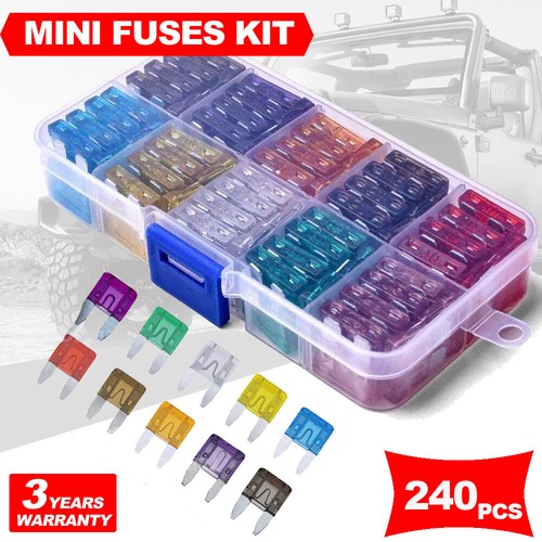 Mini Car Fuse Assortment Assorted Kit Blade Set Auto 240 pc Truck ...
