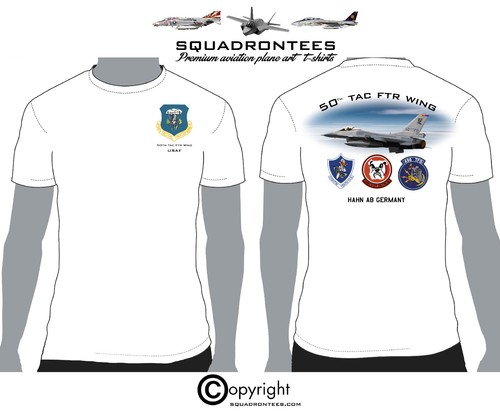 50th Tactical Fighter Wing F-16 Squadron T-Shirt D2 - USAF Licensed ...