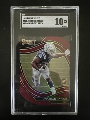 2020 Panini Select Jonathan Taylor #353 Die-Cut Maroon Prizm RC SGC 10 ...