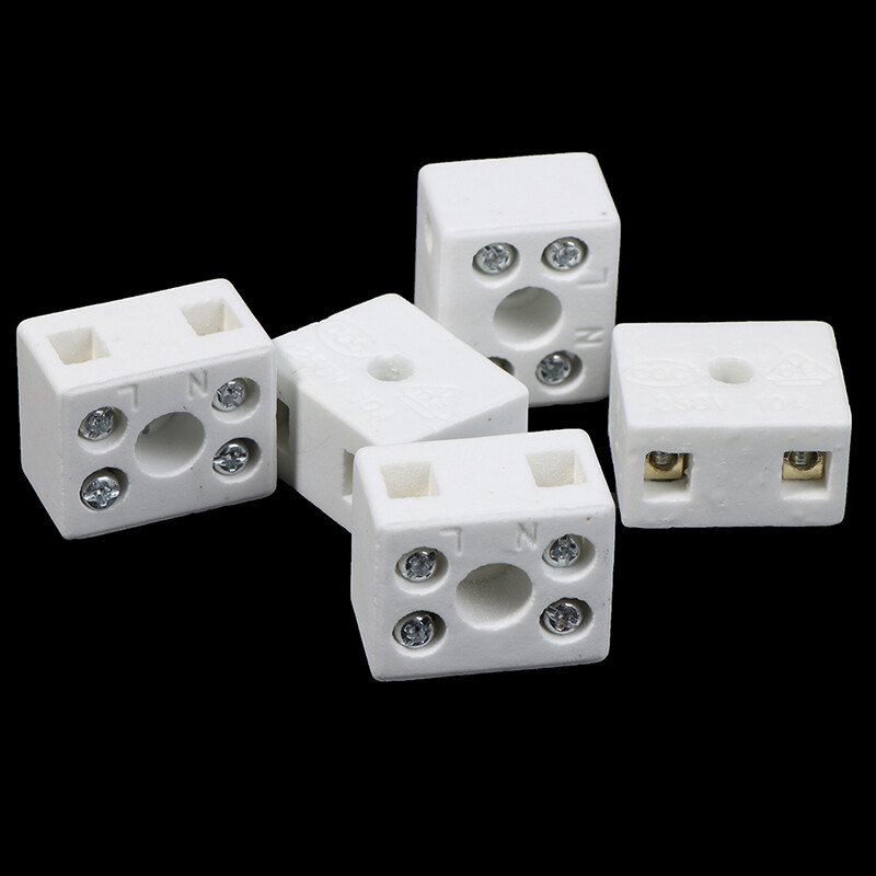 5Pcs 2 Postion 5 Hole Ceramic Wiring Terminal Block high frequency ...