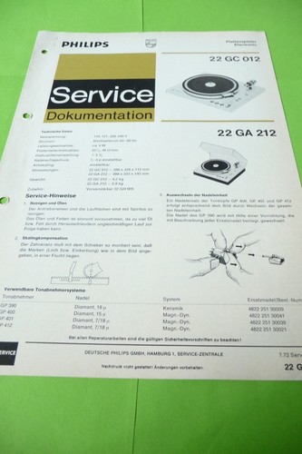 Service Manuel D'Instructions pour Philips 22 Gc 012,22 Ga 212 ...