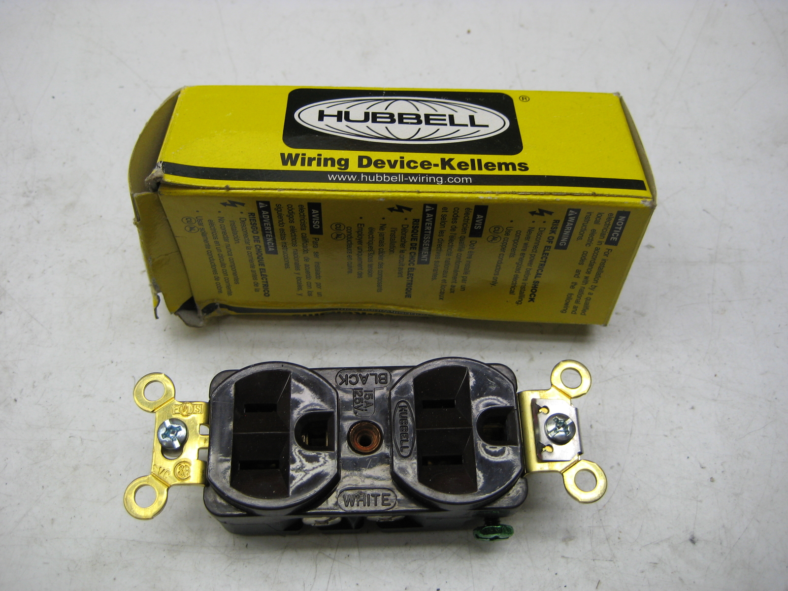 Hubbell 5252 Brown Duplex Receptacle Spec Grade 15a 125v for sale ...