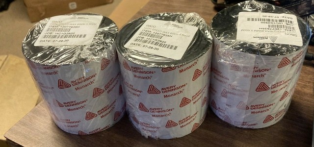 Avery Dennison 12077630 Case of 45 3.3" x 1968" Wax Ribbons for Monarch ...