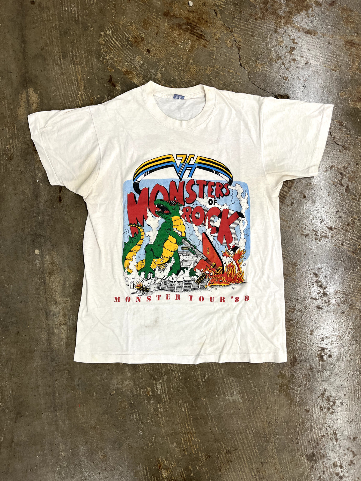 Vintage Van Halen Monsters Of Rock 1988 80s Tour T Sh… - Gem