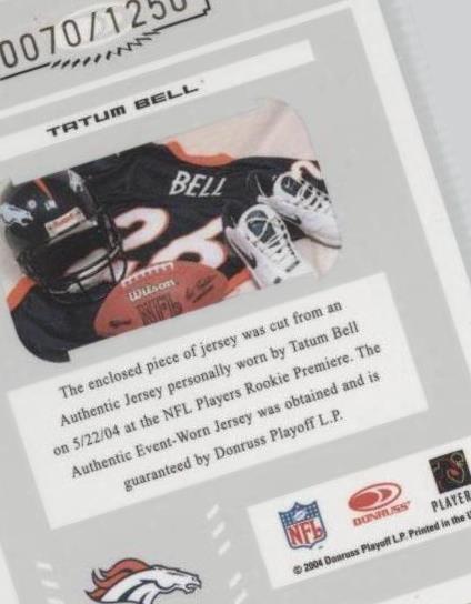 2004 Leaf Certified Materials Tatum Bell #215 for sale | eBay