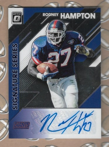 RODNEY HAMPTON 2020 PANINI DONRUSS OPTIC AUTOGRAPH AUTO CARD #SS-RH ...