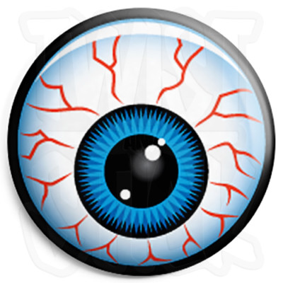 Red Eye Retro Eyeball Button Badge - 25mm Art Badges with Fridge Magnet ...