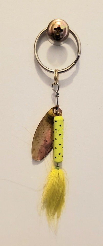 Silver Lake Neon Green Spinning Fishing Lure Key Ring Ornament L-12 | eBay
