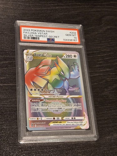 PSA 10 Pokemon 2022 Rainbow Lugia Vstar Silver Tempest #202 | eBay