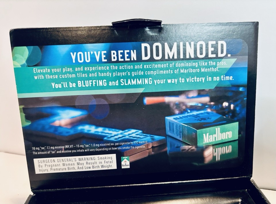 MARLBORO BRAND MENTHOL PROMO 28 PIECE DOMINO SET with Case | eBay